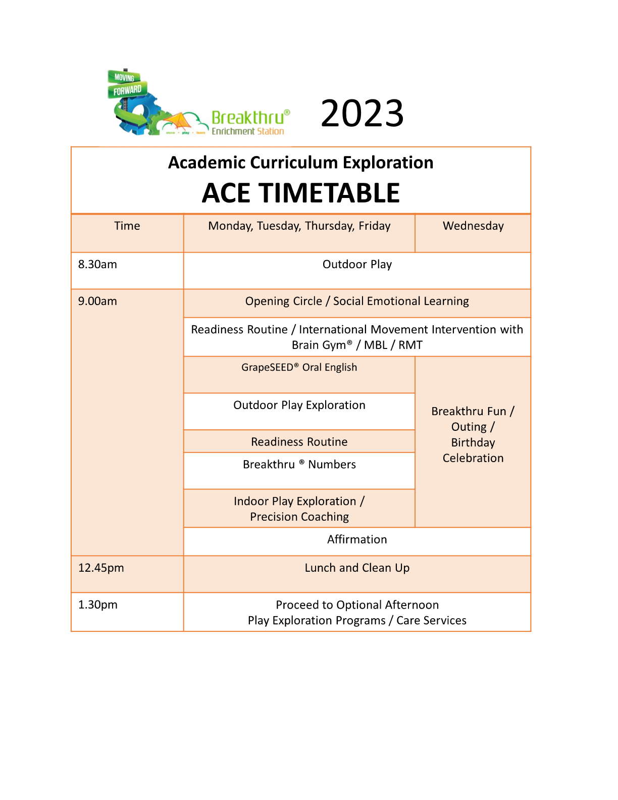 Breakthru® 2023 Registration for Existing Enrolments