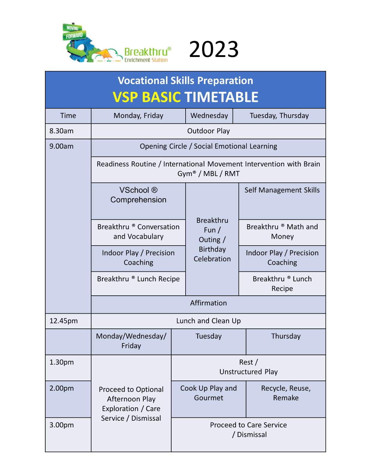 Breakthru® 2023 Registration for Existing Enrolments